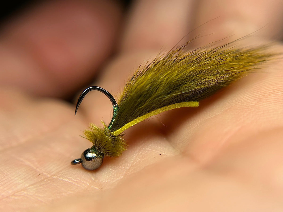 Mayer’s Mini Leech Jig-Olive – Small Batch Bugs